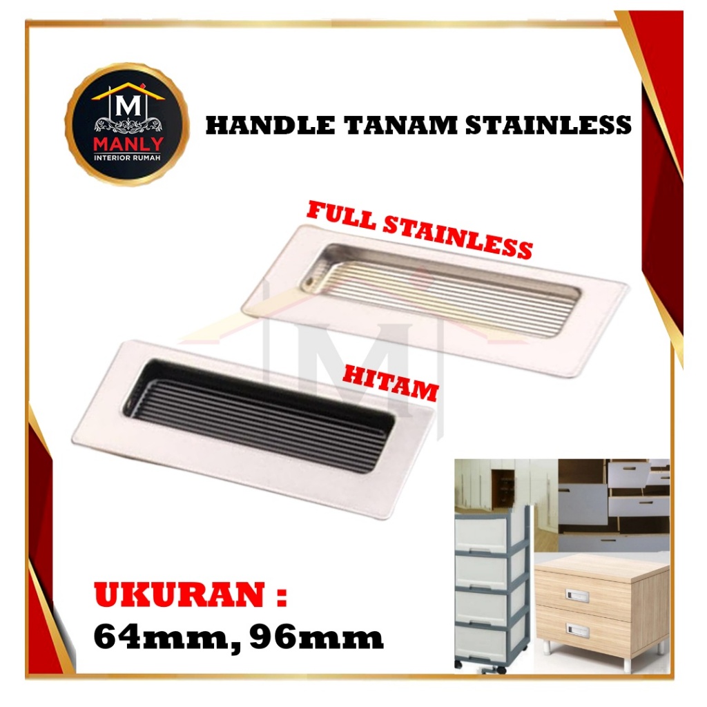 Jual Tarikan Tanam Pintu Sliding Handle Tanam Hitam Full Stainless ...