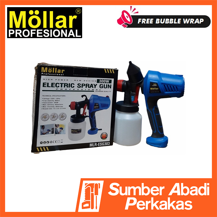 Jual MOLLAR ESG 303 Spray Gun Electric Tabung Alat Cat Semprot Minyak ...