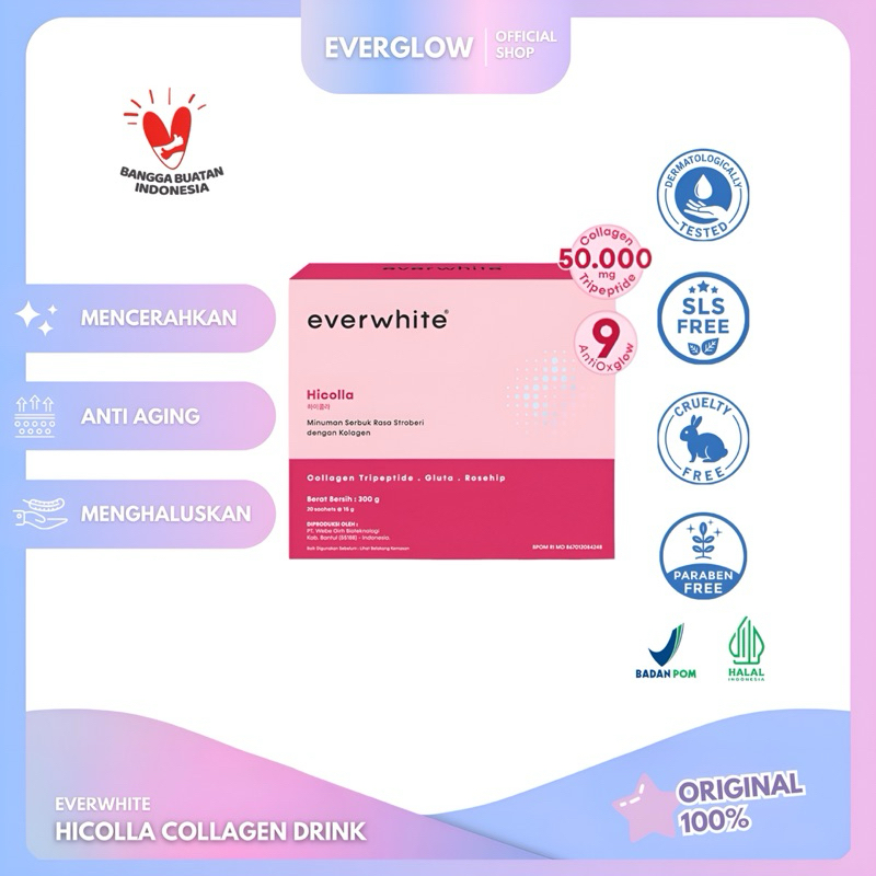 Jual Everwhite Hicolla Minuman Kolagen Pencerah Kulit 20 Sachet | Everwhite Premium Beauty ...