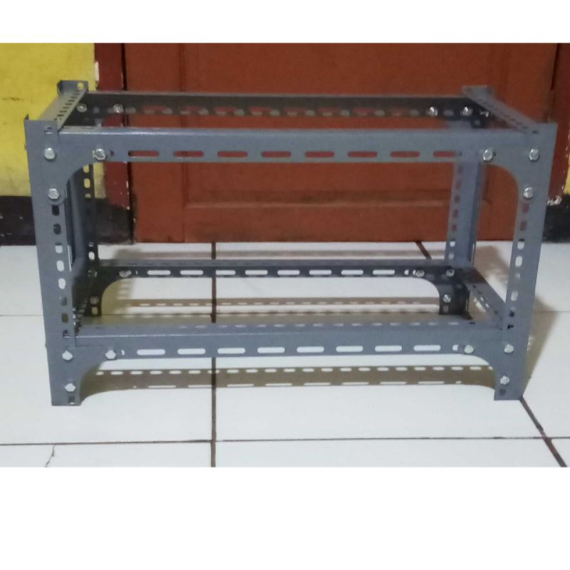 Jual meja rangka besi siku lubang 2 susun rak lemari serbaguna ...