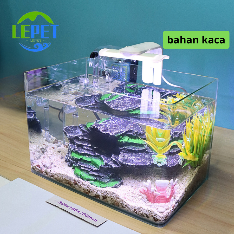 Jual LEPET Akuarium Ikan Mini 1 PAKET 289/388/425/489/550 Tangki Ikan ...