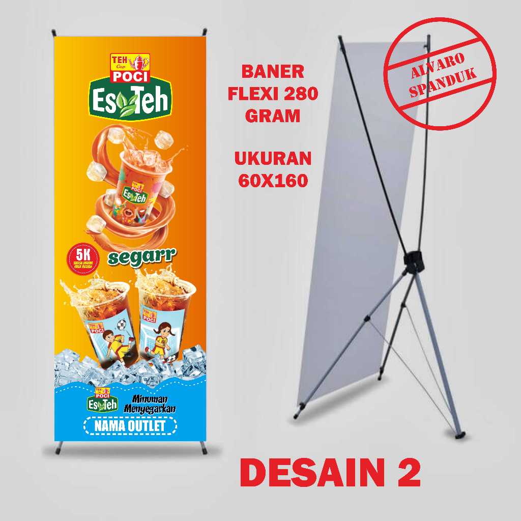Jual cetak banner es teh poci / banner stand teh poci / banner ukuran ...