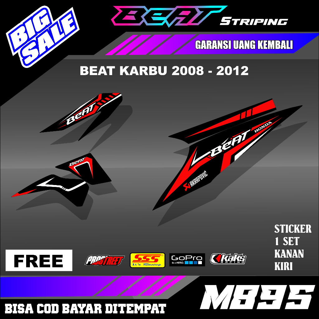 Jual STRIPING BEAT KARBU CARBU THN 2008-2012 KODE M895 STICKERBEAT ...