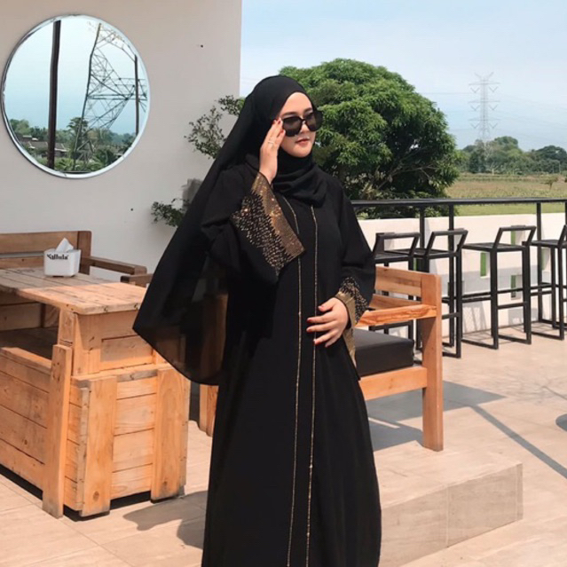 Jual Abaya Mathor Gold Emas Saudi Hitam By Toko Laris | Shopee Indonesia