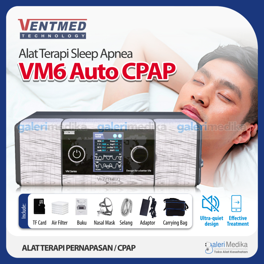 Jual Ventmed VM6 Auto CPAP Untuk Sleep Apnea Mengatasi Tidur Mendengkur | Shopee Indonesia