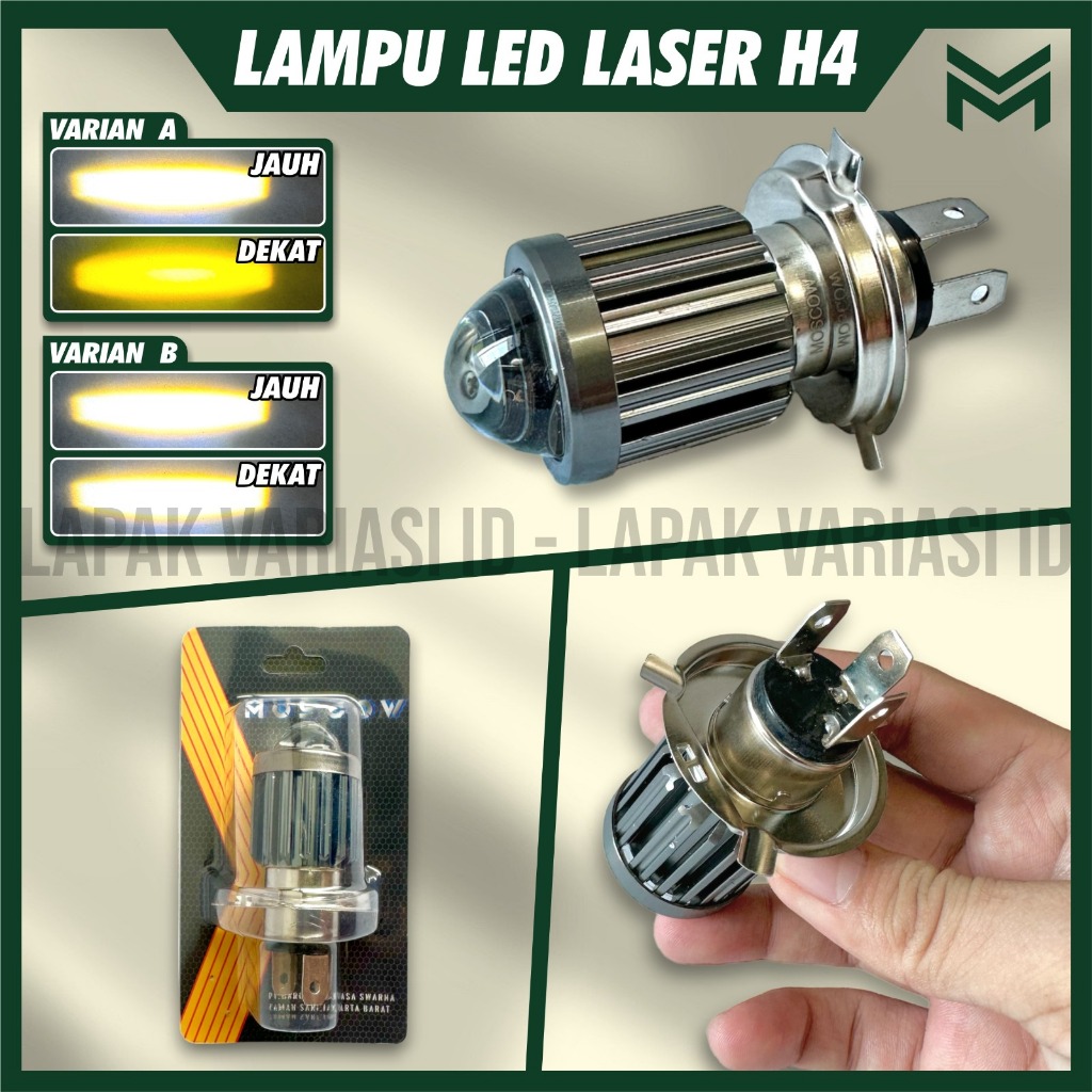 Jual LAMPU LED LASER H4 untuk YAMAHA VIXION NINJA R15 PULSAR DAN MOBIL LAMPU DEPAN LED H4 LASER ...