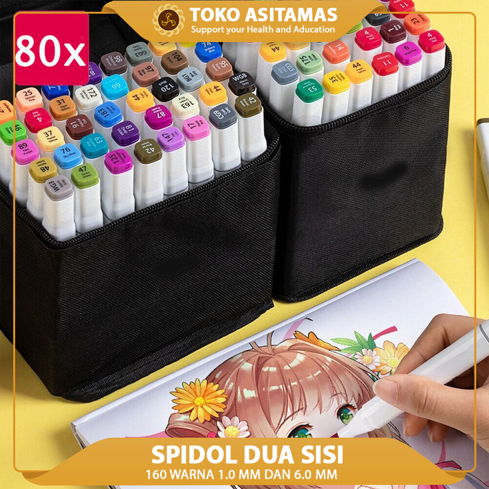 Jual Touch Spidol Dual Side Fine Art Brush Marker Set 120 Warna Alat ...
