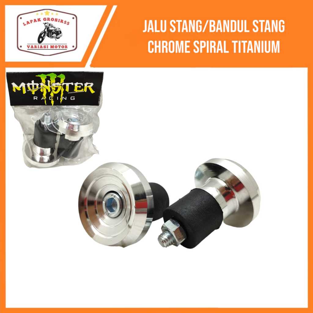 Jual Jalu Stang Bandul Stang Chrome Motor Spiral Titanium Chrome Silver ...