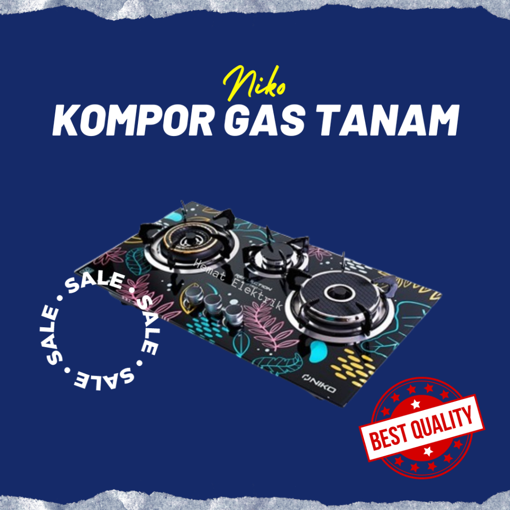 Jual Kompor Gas Tanam 3 Tungku Api Bara Material Kaca Tempered Glass ...