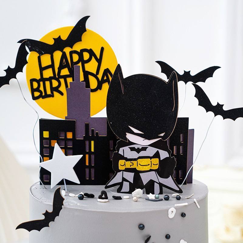 Jual CAKE TOPPER SET BATMAN PRINT/HIASAN KUE TEMA BATMAN BAHAN PRINT ...