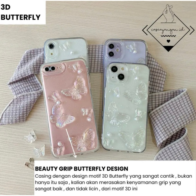 Jual Case 14 PRO MAX Casing Lucu Kupu Kupu 3d butterfly Art Bening ...