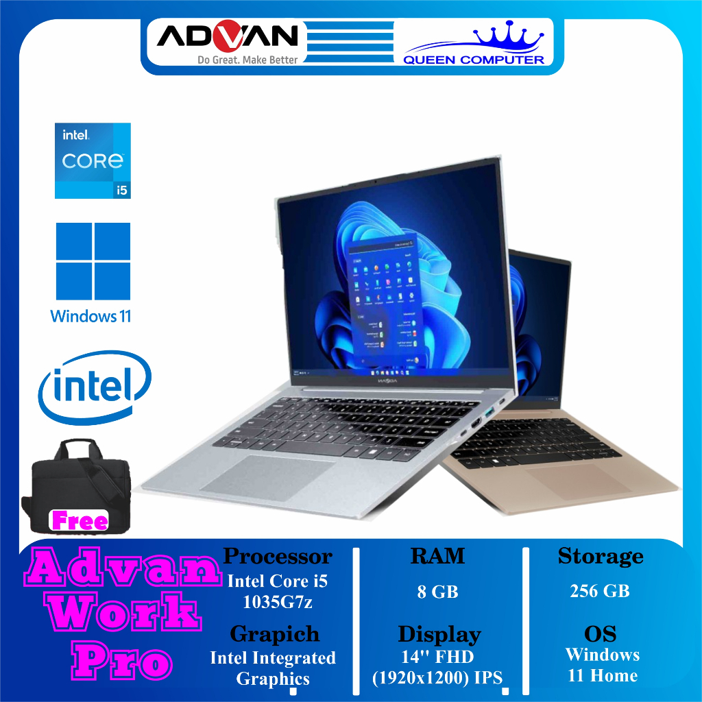 Jual Laptop Advan Work Pro Intel Core i5 1035G7 RAM 8GB 256GB 14" W11 ...