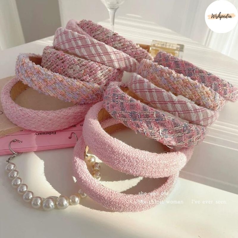 Jual bando warna pink / britany headband / bandana rambut korea ...