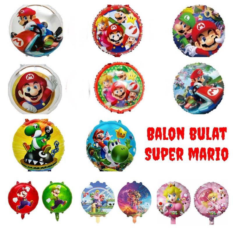 Jual Balon Bulat Mario Bros Yoshi Peach Luigi | Shopee Indonesia