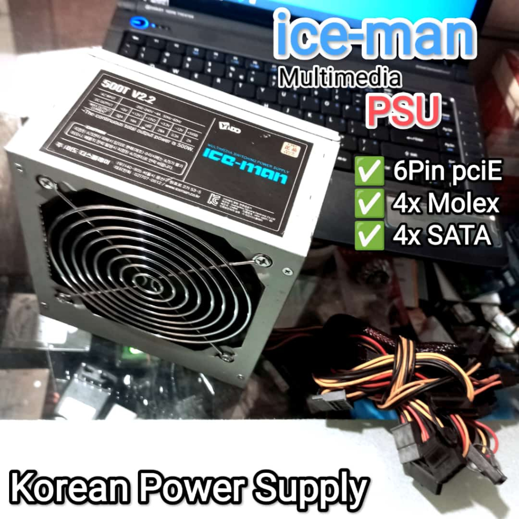 Jual Korea Psu supply 450w 480w 500w 6 pin atx 6pin Power pro ...