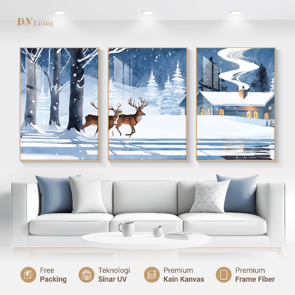 Jual DVLIVING Hiasan Dinding Ruang Tamu Minimalis 80x57cm & 40x57cm ...