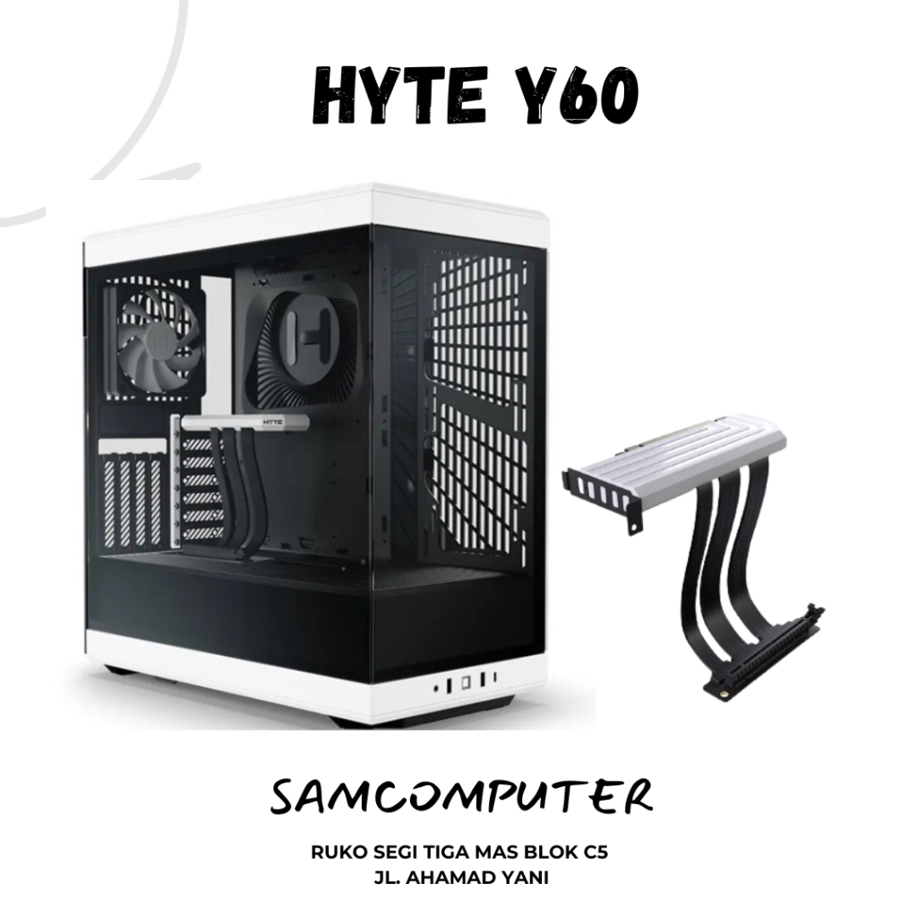 Jual HYTE Y60 WHITE BLACK - E-ATX Tempered Glass with PCIE 4.0 Riser ...