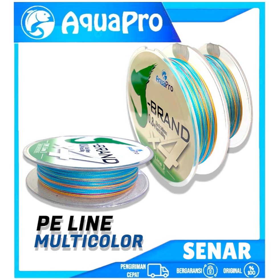 Jual AquaPro Senar Pancing J-BRAND X4 100M PE Multicolor Senar Kepang 4 ...