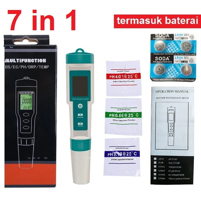 Jual PH TDS EC Temperature Meter EZ9908 COM-600 Tester ATC EZ-9908 Temp ...