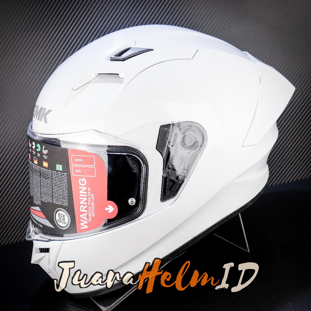 Jual HELM SMK STELLAR S-01 GL100 SOLID | WHITE GLOSSY | SINGLE VISOR ...