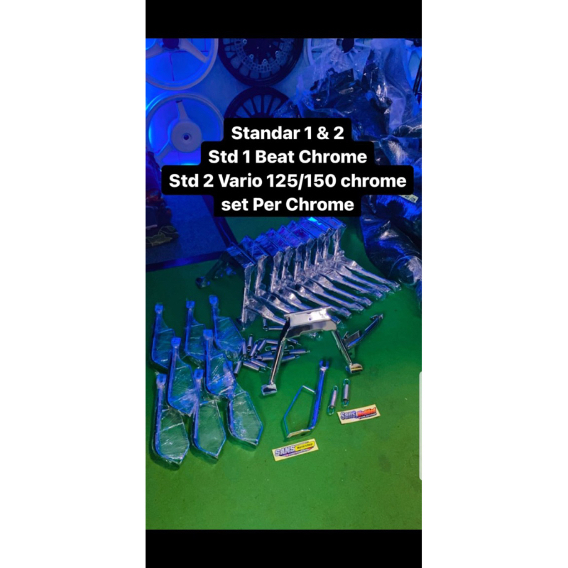 Jual STANDAR 1 BEAT KARBU ORIGINAL CHROME & STANDAR 2 VARIO 125/150 ...