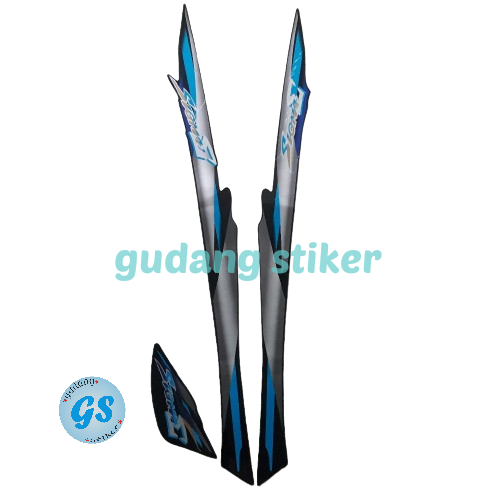 Jual stiker striping body motor yamaha sigma 1997 full hitam-abu ...