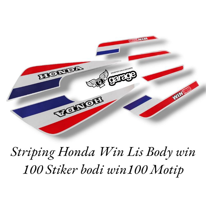Jual Striping honda win lis body win 100 stiker bodi set win100 Motip ...
