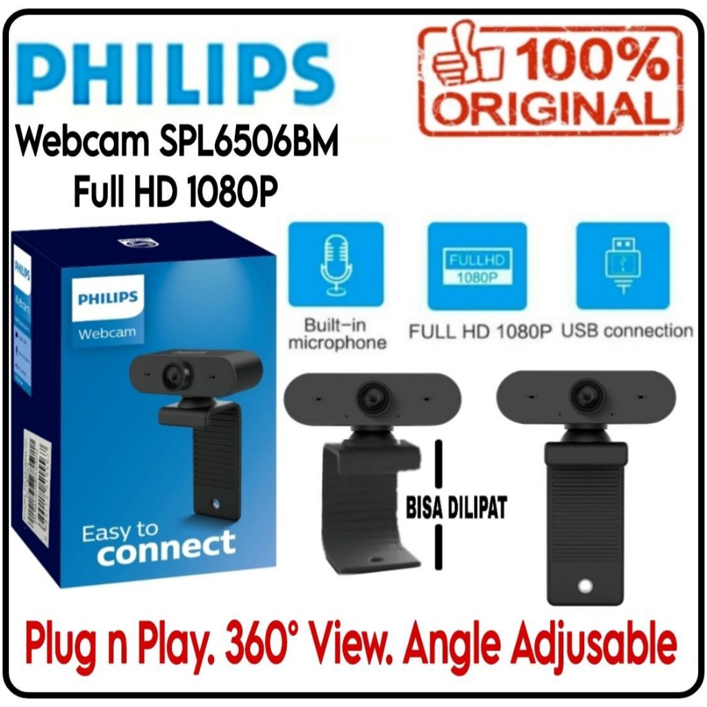 Jual PHILIPS WEBCAM FULL HD 1080P SPL6506BM | Shopee Indonesia
