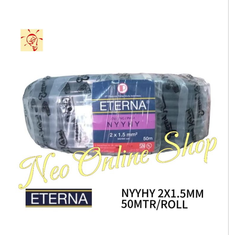 Jual Kabel Eterna NYYHY 2X1,5 2X1.5 mm Rol 50 Meter | Shopee Indonesia