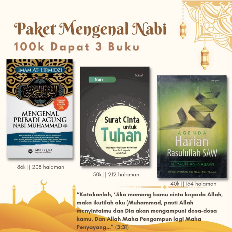 Jual PAKET MENGENAL NABI - MENGENAL PRIBADI AGUNG NABI MUHAMMAD SURAT ...