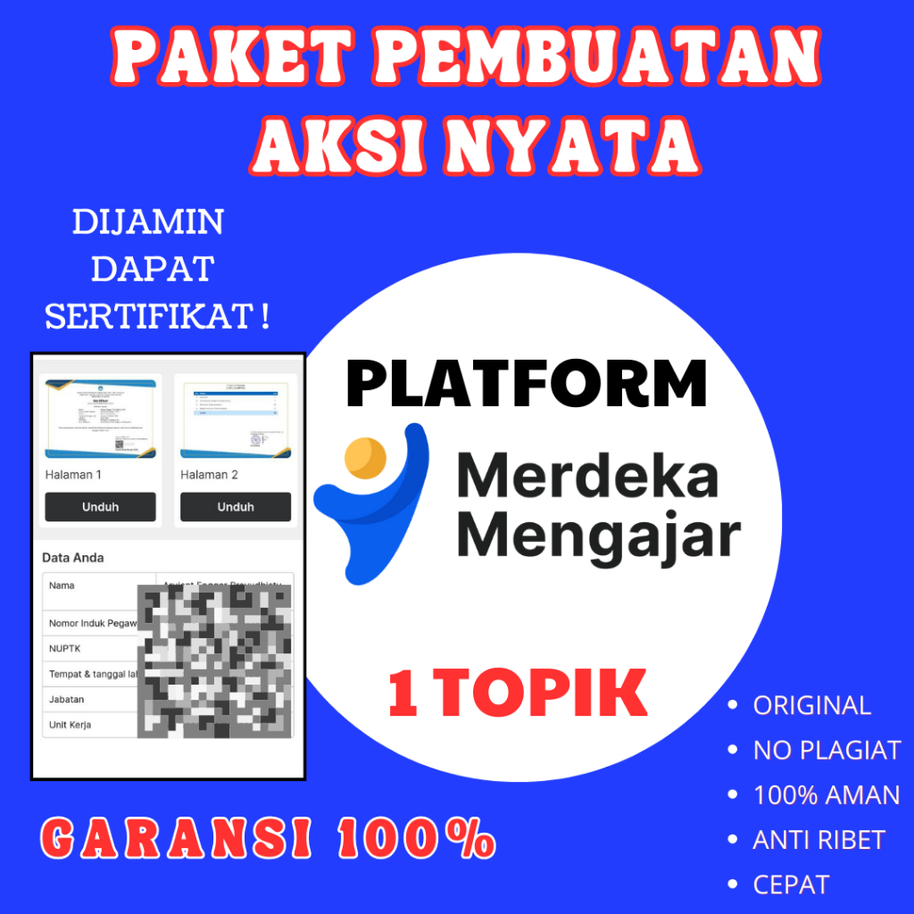 Jual PAKET 1 TOPIK AKSI NYATA PLATFORM MERDEKA MENGAJAR (PMM) KURIKULUM ...