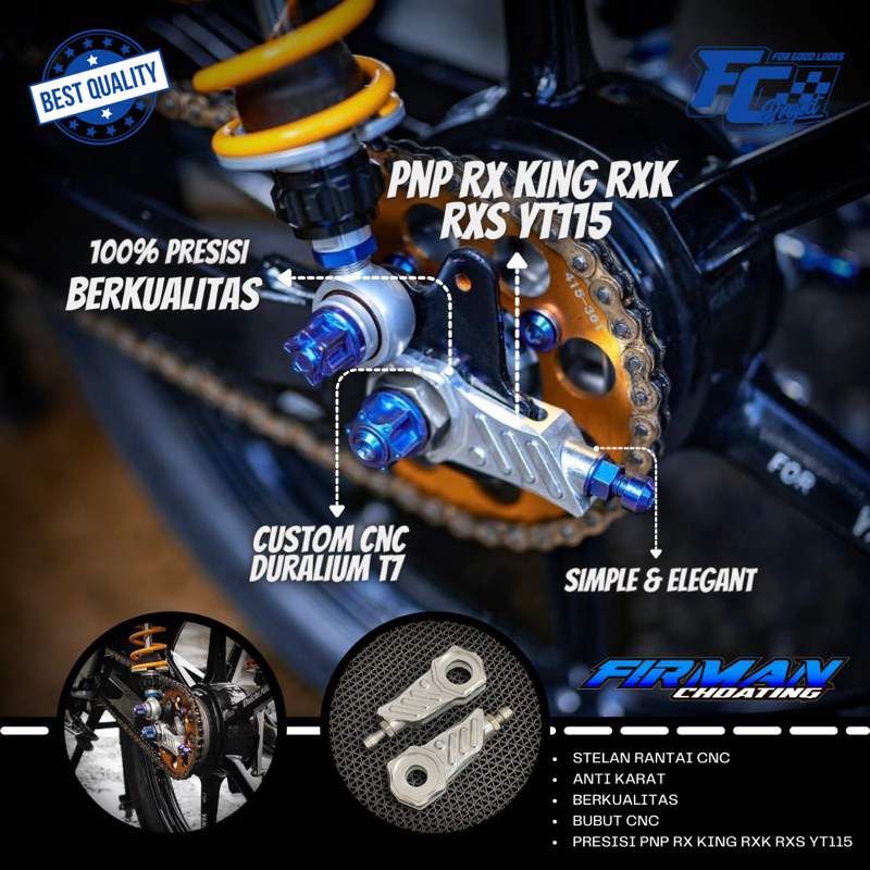 Jual ANTING STELAN RANTAI RX KING CNC SET BAUT DAN MUR | Shopee Indonesia
