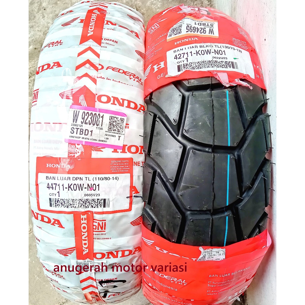 Jual BAN TUBLES ASLI HONDA ( ADV ) AHM FEDERAL KOW-NO1 ( 110/80-14 ...