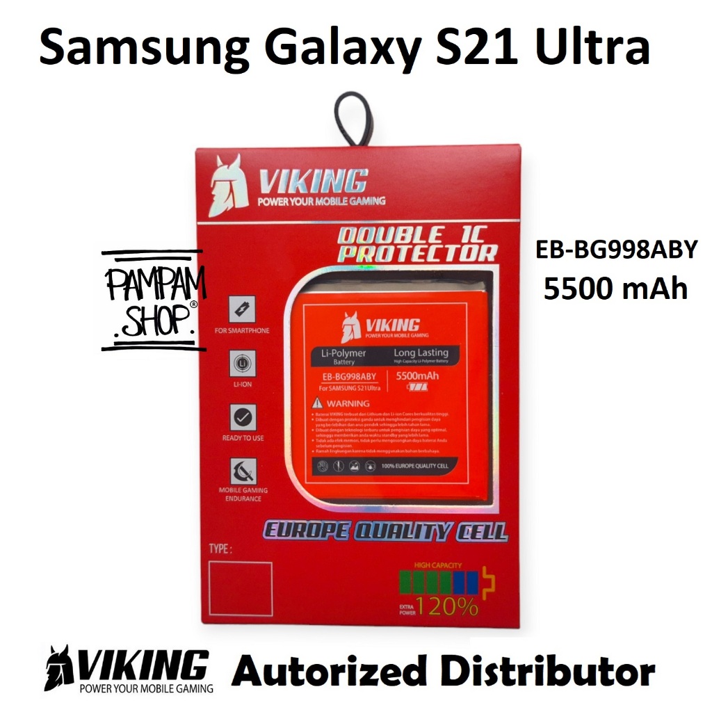 Jual Baterai VIKING Double Power Samsung Galaxy S21 Ultra EB-BG998ABY Batre Batrai Battery HP ...