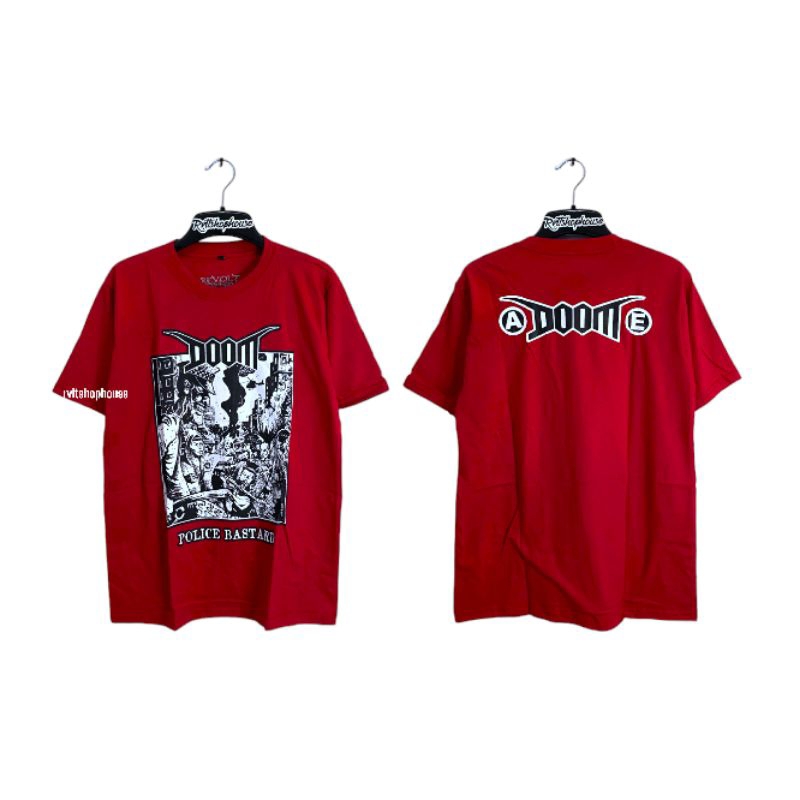 Jual Kaos Band Punk Doom - Police Merah / T-shirt Punk / Kaos Distro ...