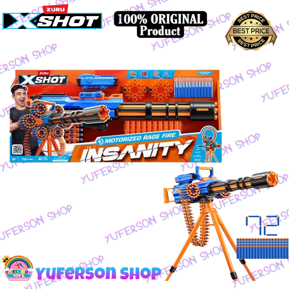 Jual Mainan Blaster X-Shot Insanity Motorized Rage Fire (72 Darts ...