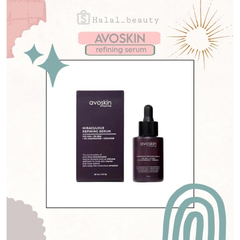 Jual AVOSKIN Miraculous Refining Serum 30ml - AHA-BHA | Shopee Indonesia