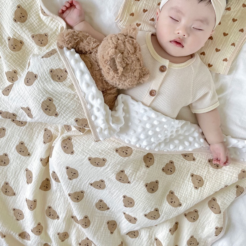 Jual WNDR Selimut Dot Bayi Bamboo Bubble 100x110cm / Selimut Bayi Korea ...