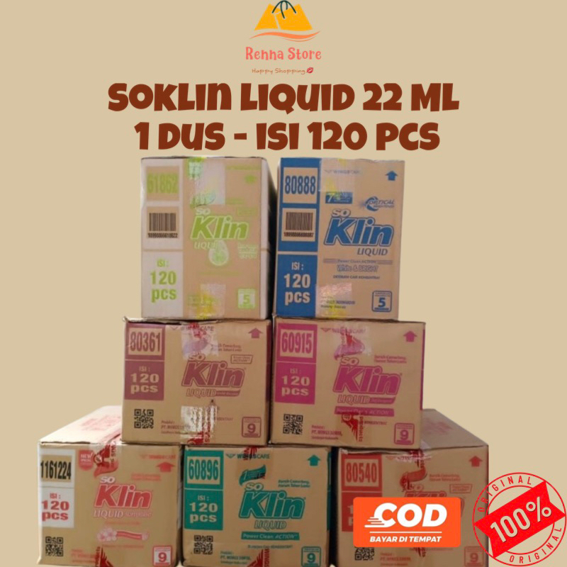 Jual (Jatim) SOKLIN Liquid Cair Detergen Cuci Baju 22ml (isi 120sachet ...