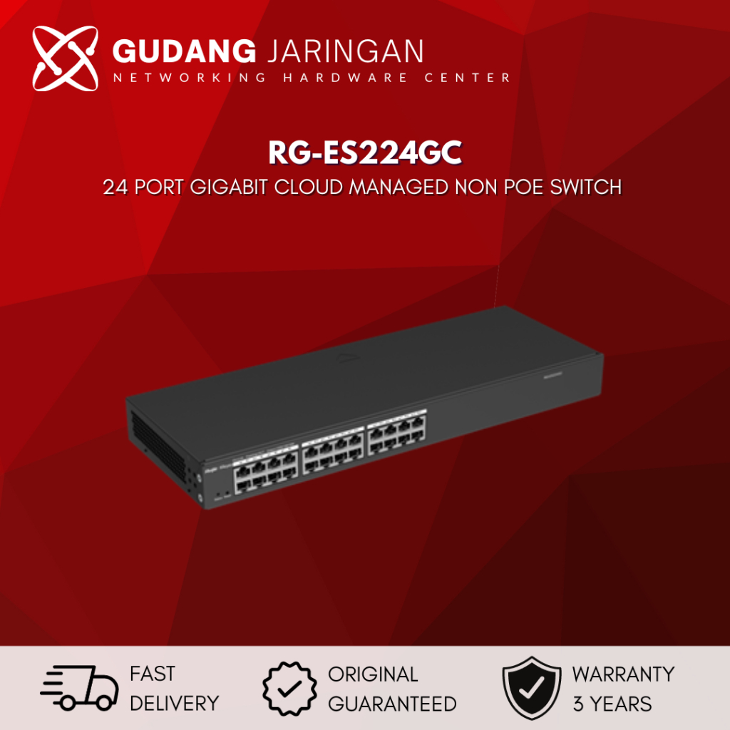 Jual RG-ES224GC RUIJIE REYEE 24 PORT GIGABIT CLOUD MANAGED NON POE ...