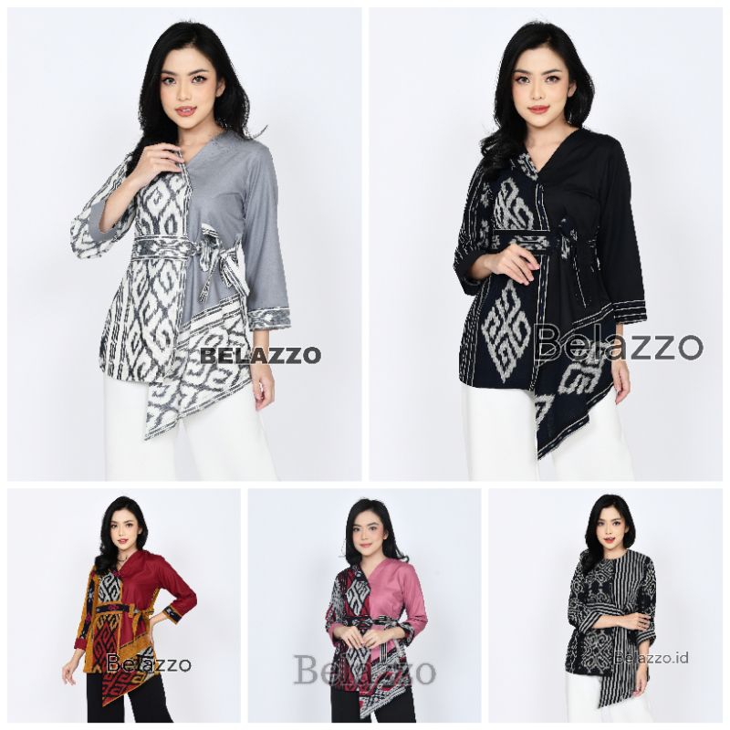 Jual Baju Atasan Blouse Batik Tenun Troso Wanita Modern - Kemeja Kerja Batik Tenun Wanita ...