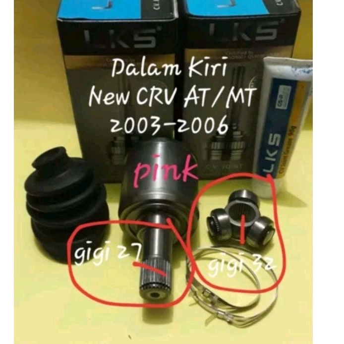 Jual CV Joint Dalam As Roda Depan Dalam Honda New CRV Gen 2 Kiri 2002-2007 | Shopee Indonesia