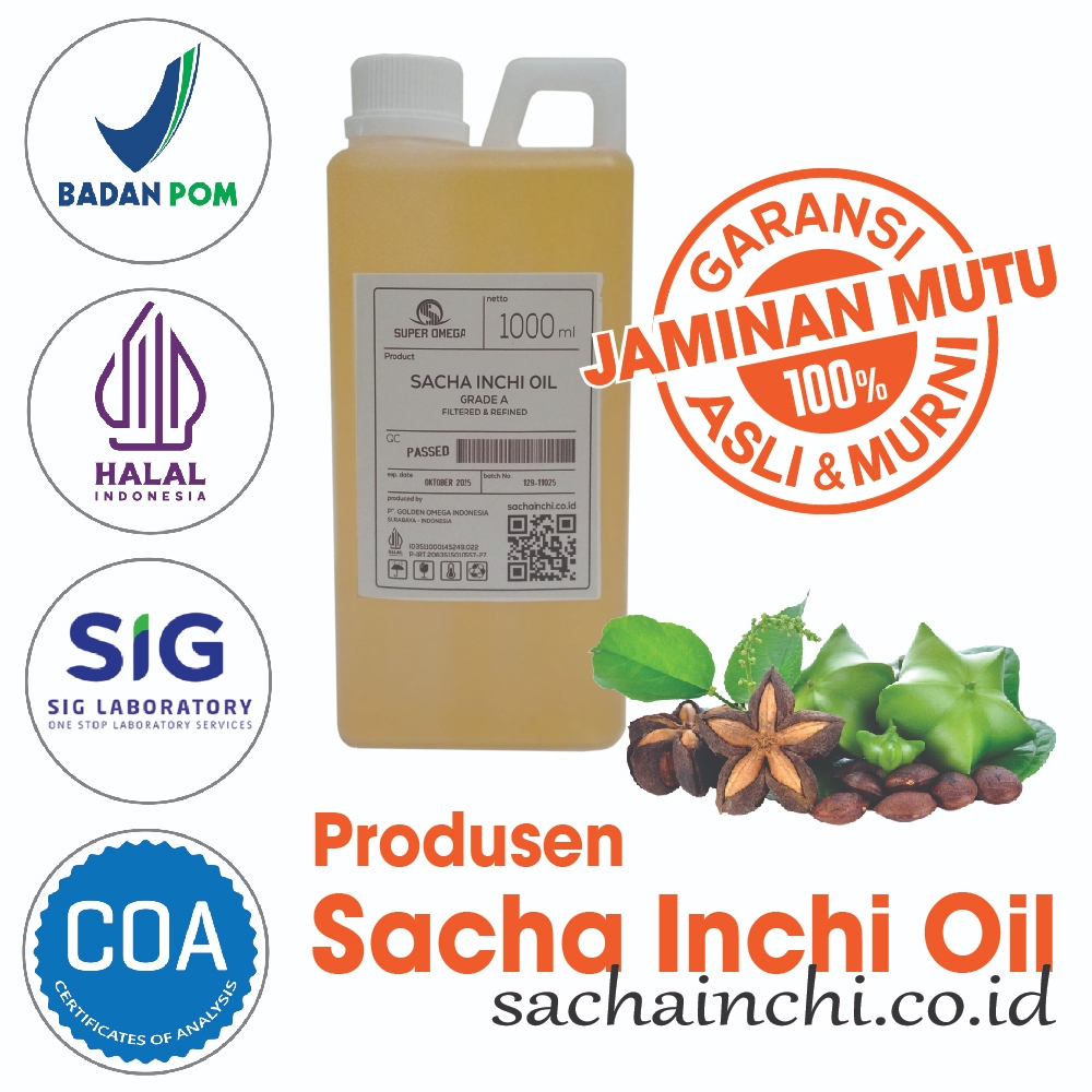 Jual 1 Liter Minyak Sacha Inchi Oil organik saca inci sacainci sanca ...