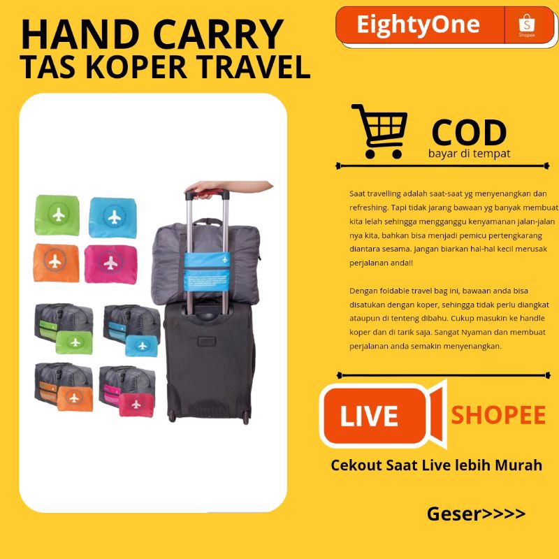 Jual Hand Carry Tas Lipat Travelling Foldable Travel Bag Organizer ...