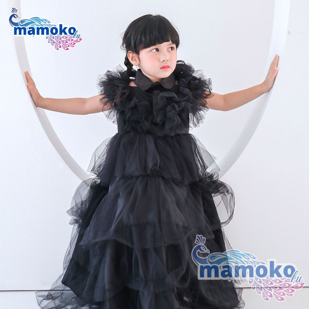 Jual Adam's Family Wednesday Dress Kostum Anak Tila Hitam Cosplay Prom ...