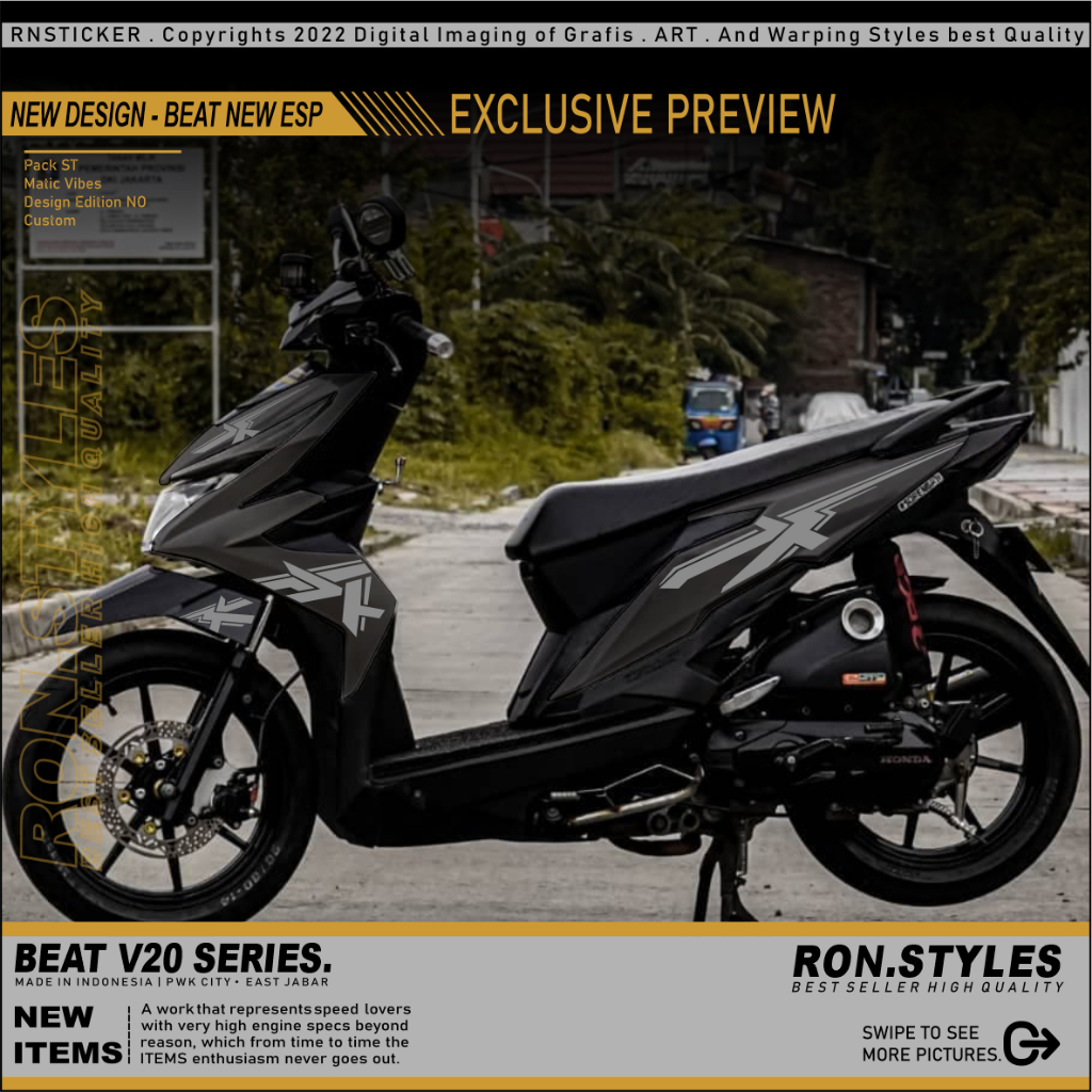 Jual BTV20 CUTTING STICKER STRIPING BEAT NEW ESP 2017-2019 STRIPING ...