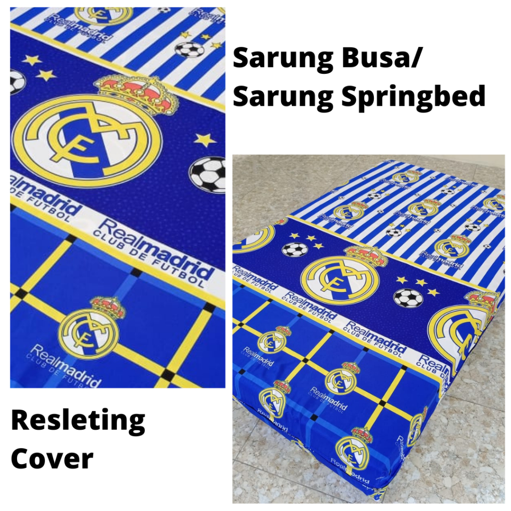 Jual Sarung Busa / Springbed Resleting Cover Motif Bola Real Madrid ...