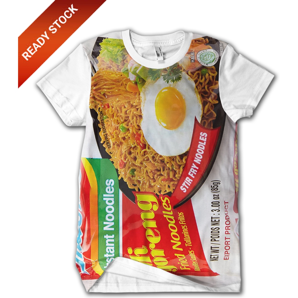 Jual KAOS INDOMIE MIE GORENG NOODLES Full Print Baju T-SHIRT 3D Premium ...