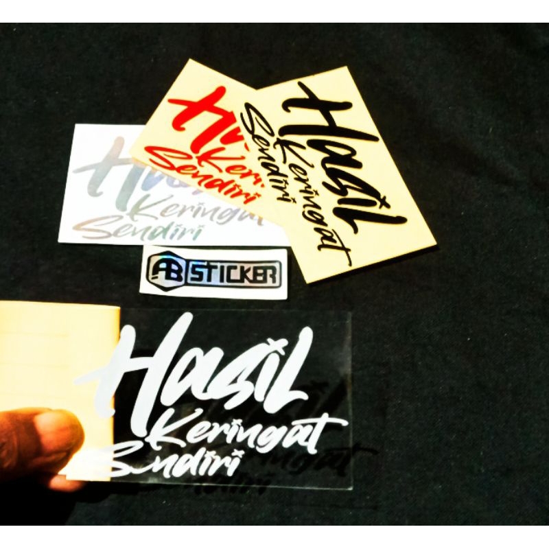 Jual Sticker stiker HASIL KERINGAT SENDIRI Cutting | Shopee Indonesia