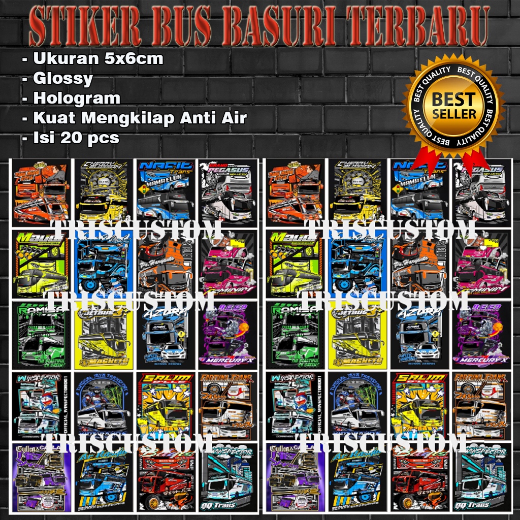 Jual CETAK STIKER BUS BASURI VIRAL A4 GLOSSY MENGKILAP KUAT DAN TAHAN ...